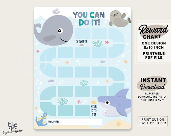 Under the Sea Reward Chart Printable Sea Animals Behavior - Etsy Australia