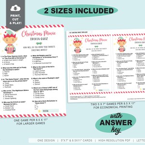Christmas Movie Trivia | Printable Christmas Game | Holiday Movie ...