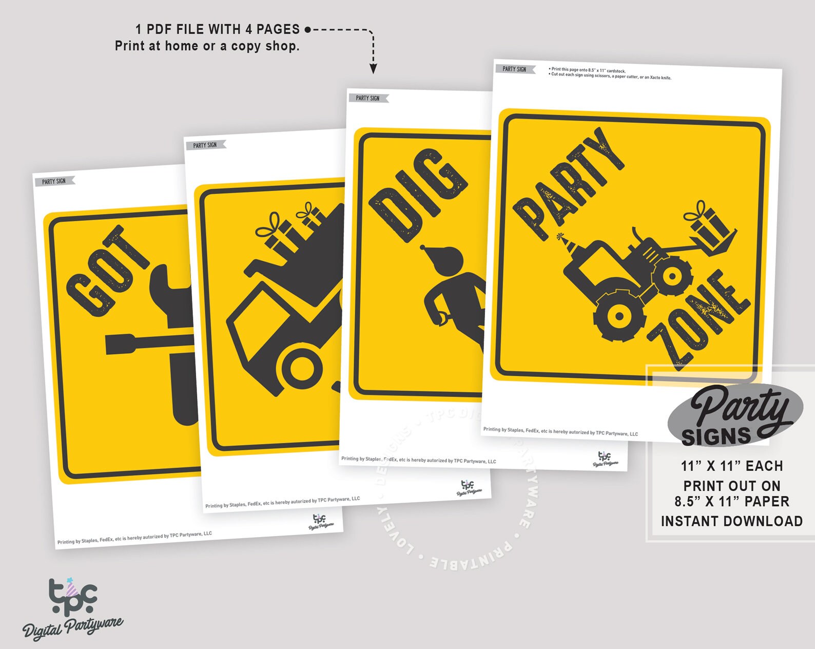 Construction Party Signs Printable Construction Birthday - Etsy Canada