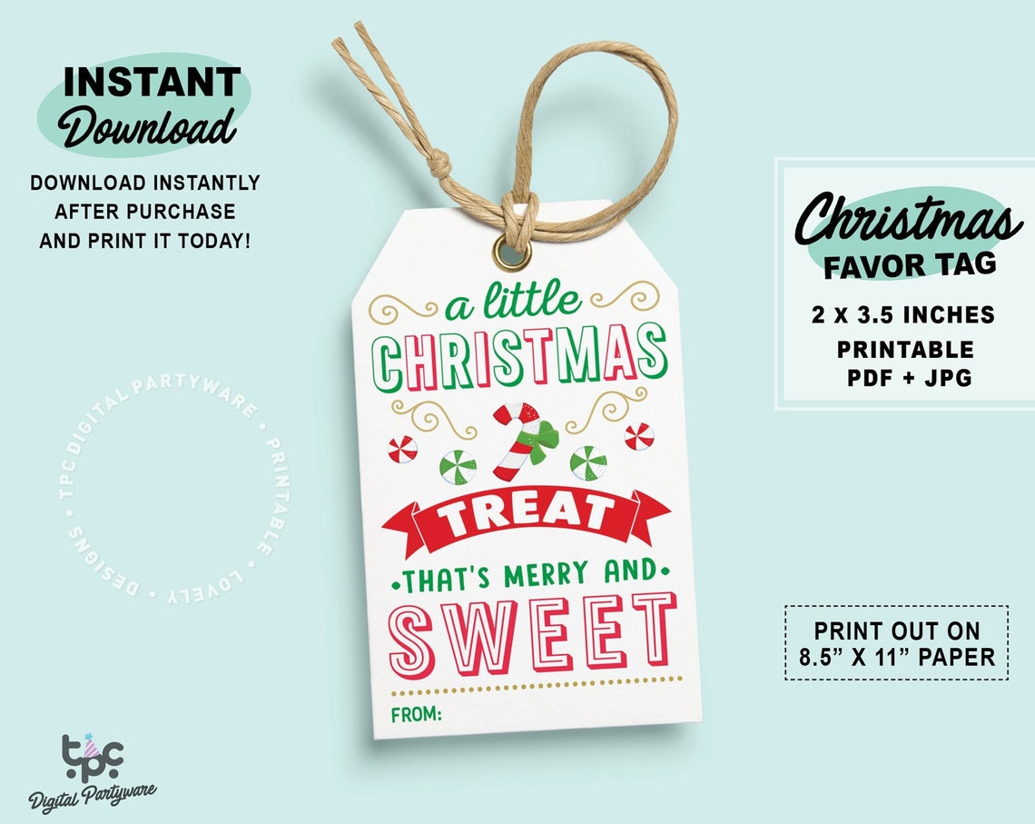 CHRISTMAS Printable Gift Tag Christmas Treat Hang Tag - Etsy