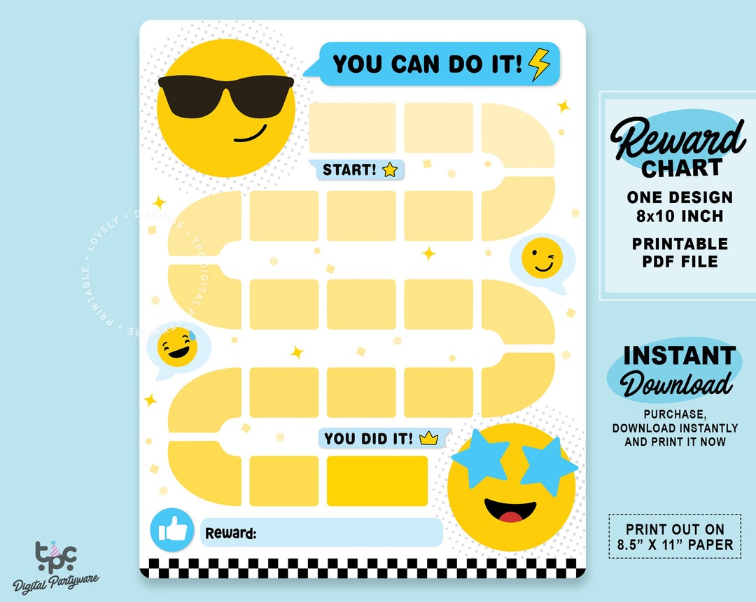 Emoji Reward Chart | Printable Smiley Face Behavior Chart | Daily Chore ...
