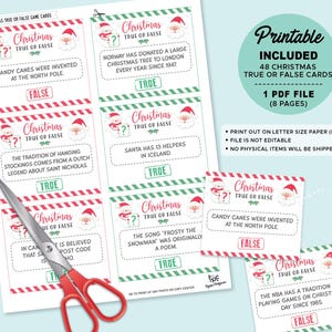 Christmas True or False Game | Printable Christmas Trivia Quiz | DIY ...