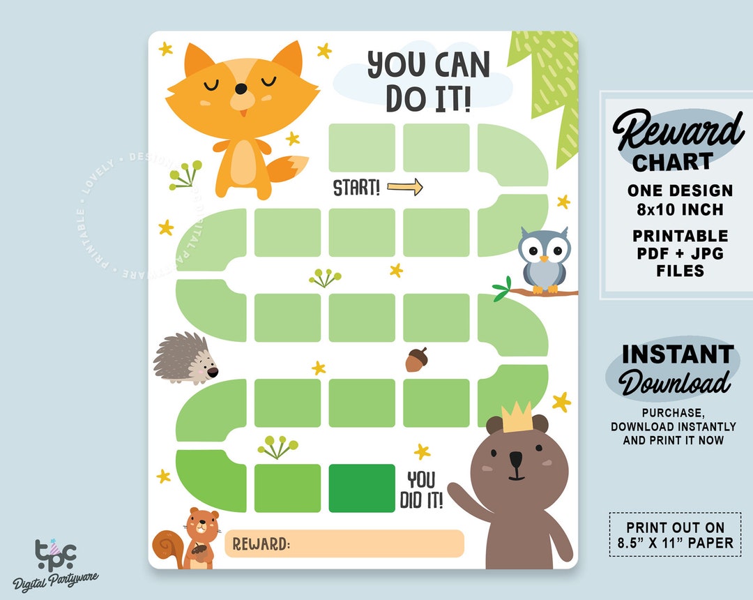 Woodland Animals Reward Chart | Printable Forest Kids Behavior Chart ...