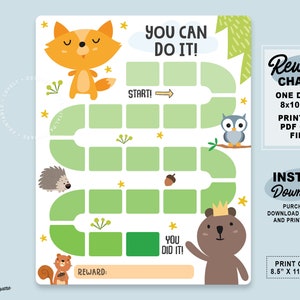 Woodland Animals Reward Chart | Printable Forest Kids Behavior Chart ...