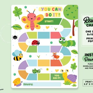 Bugs Reward Chart | Printable Cute Spring Kids Behavior Tracker ...