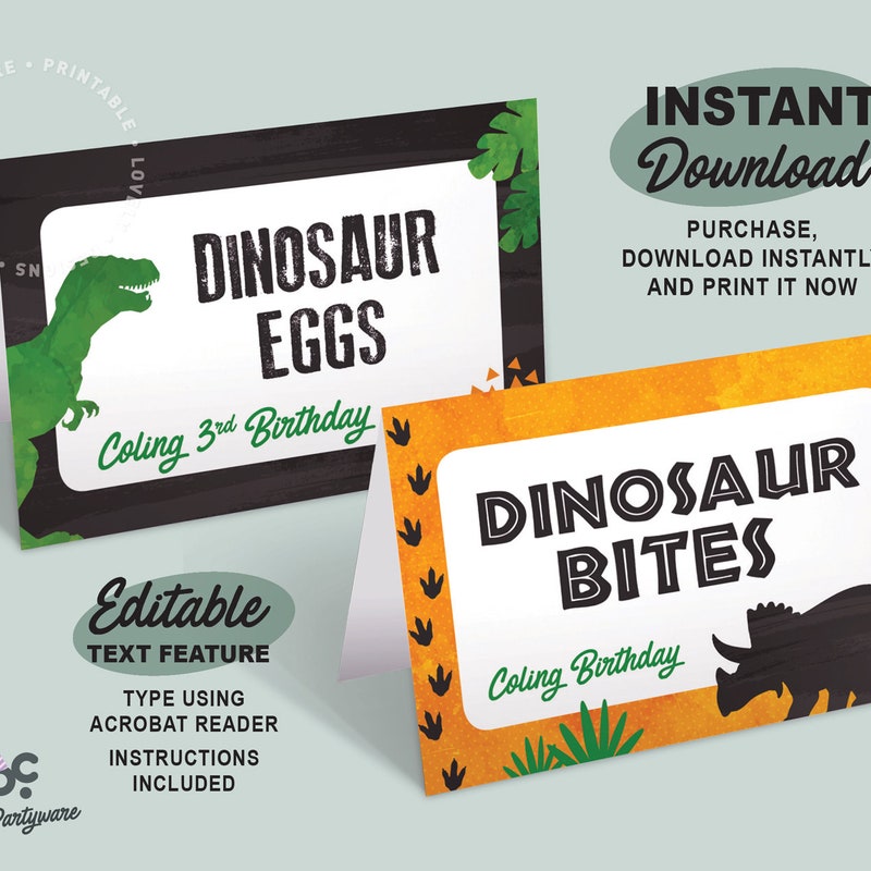 Dinosaur Food - Etsy