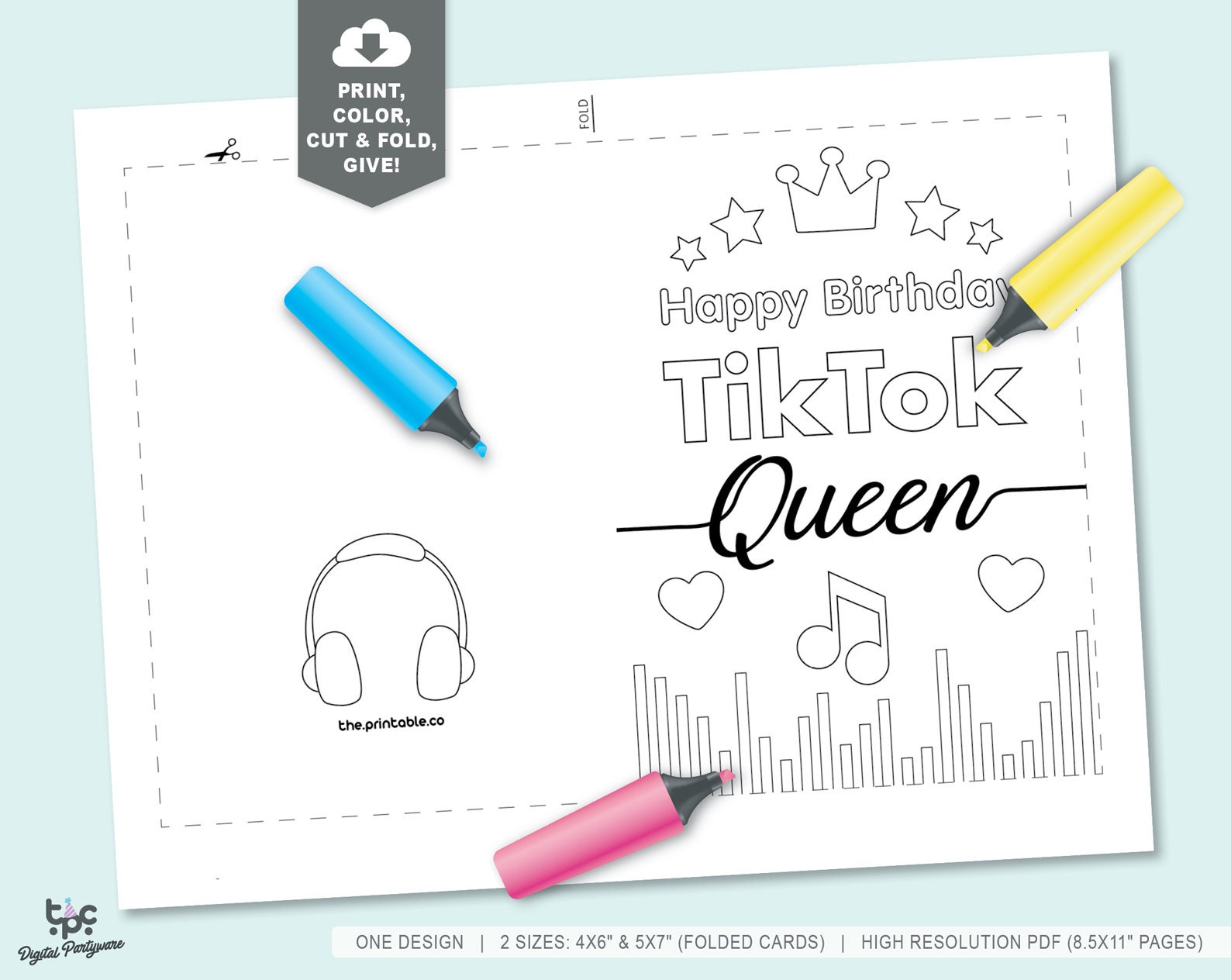 Tiktok Printable Birthday Card Printable Tik Tok Queen Card - Etsy Canada