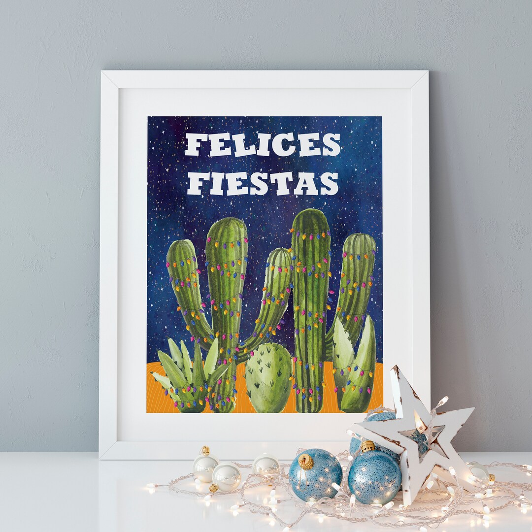 Felices Fiestas | Holiday Print | Christmas Print - Etsy
