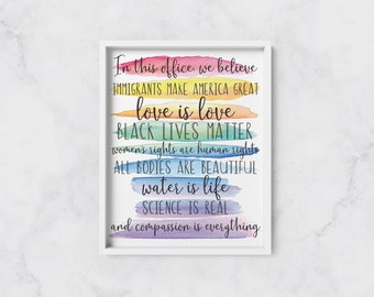 House Rules Liberal Values Poster Feminist Wall Art Love is - Etsy