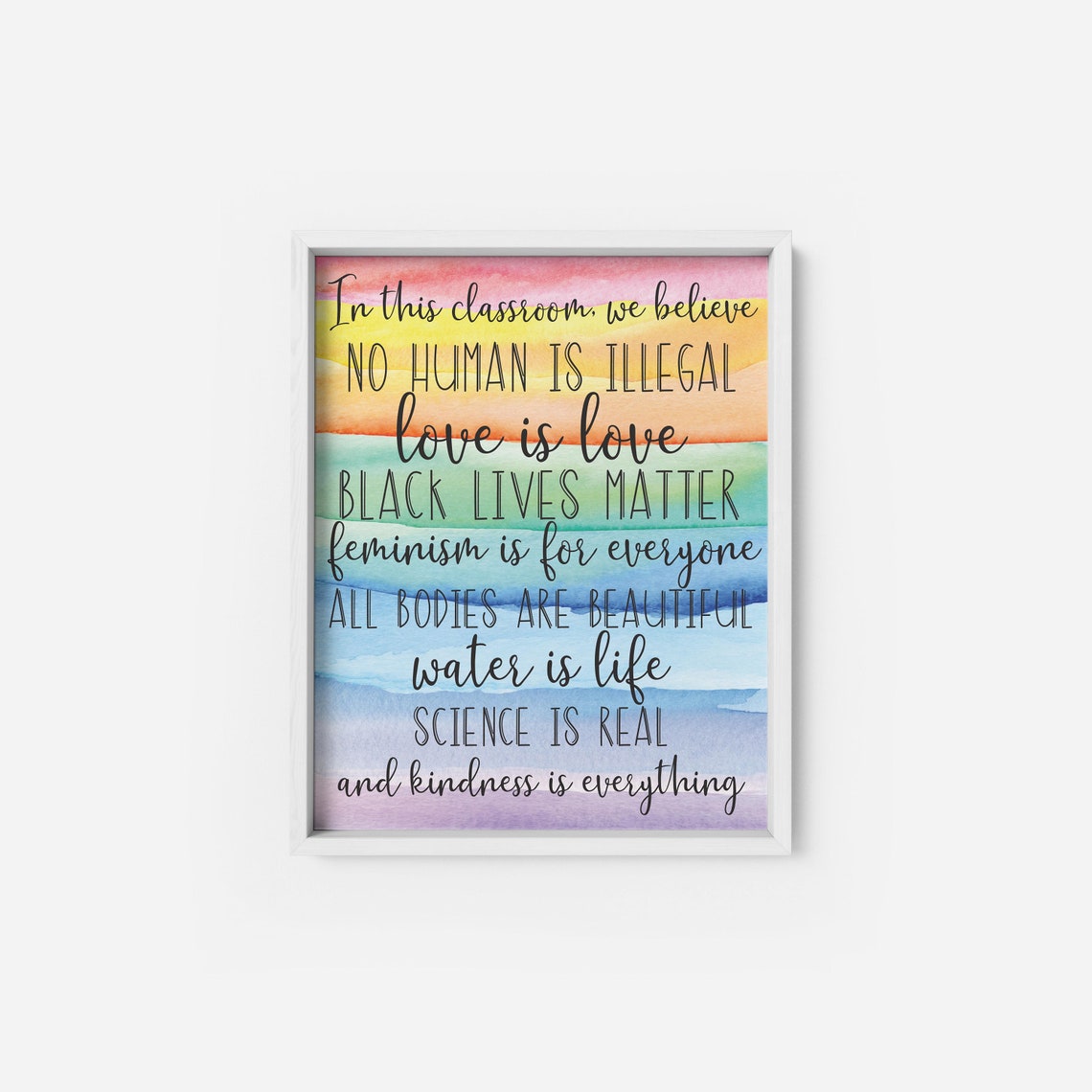 In This Classroom We Believe | in This School We Believe | Teacher Gift ...