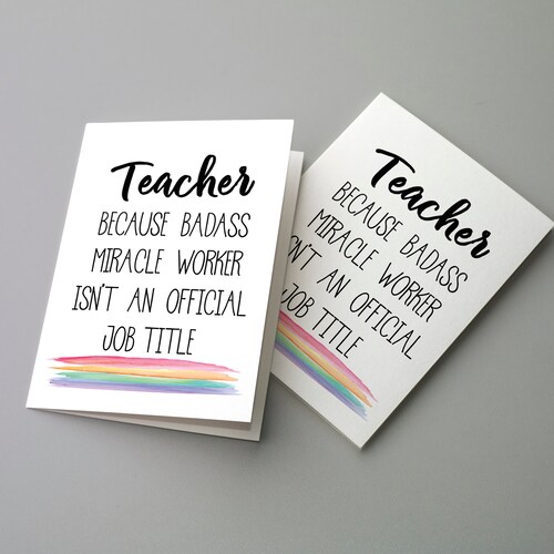 Teacher Card Funny Teacher Card Teacher Appreciation Card - Etsy