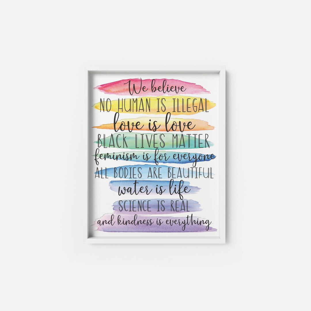 We Believe Printable | Black Lives Matter | No Human is Illegal ...