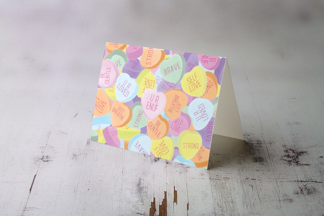Candy Heart Self Love Card - Etsy