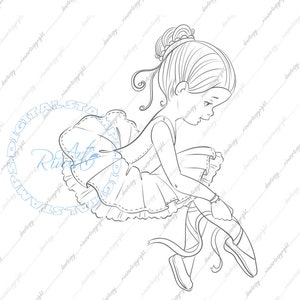 Ballet Digital Stamp. Cute Ballerina Download. Digi Stamp | Etsy
