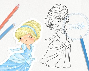 Princess Line Art - Etsy