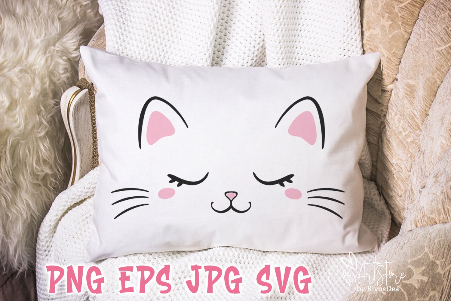 Cat Face SVG Kitty Face Svg Cat Clip Art Cute Kitty Cat - Etsy