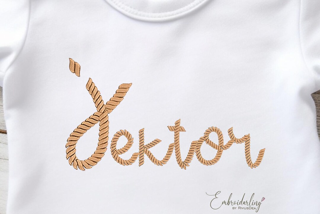 Rope Script Font Embroidery Files, 4 Sizes, Boys Name Monogram, Cowgirl ...