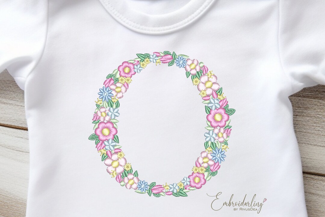 Floral Letter O Machine Embroidery Pattern, 97mm 3.80in Monogram for ...
