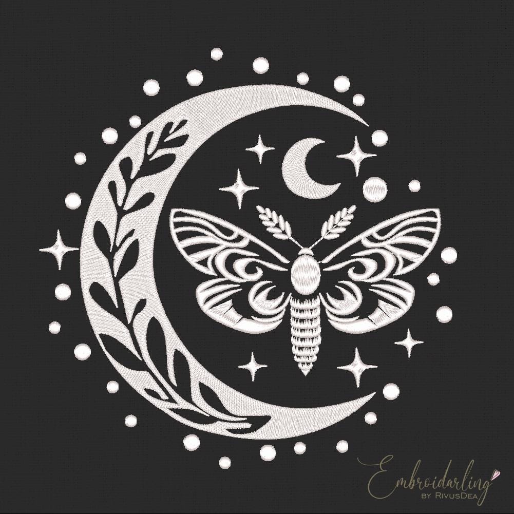 Gothic Fairycore Machine Embroidery Designs, Celestial Magic, Witchy ...