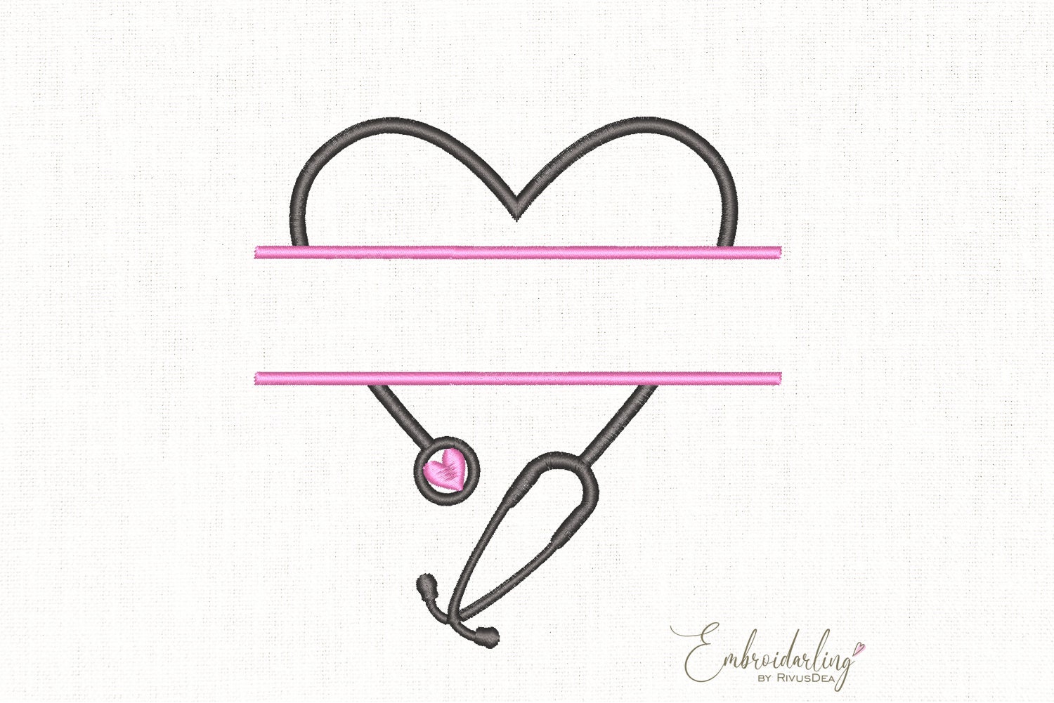 Stethoscope Heart Split Monogram Embroidery Design | Name Frame | Nurse ...