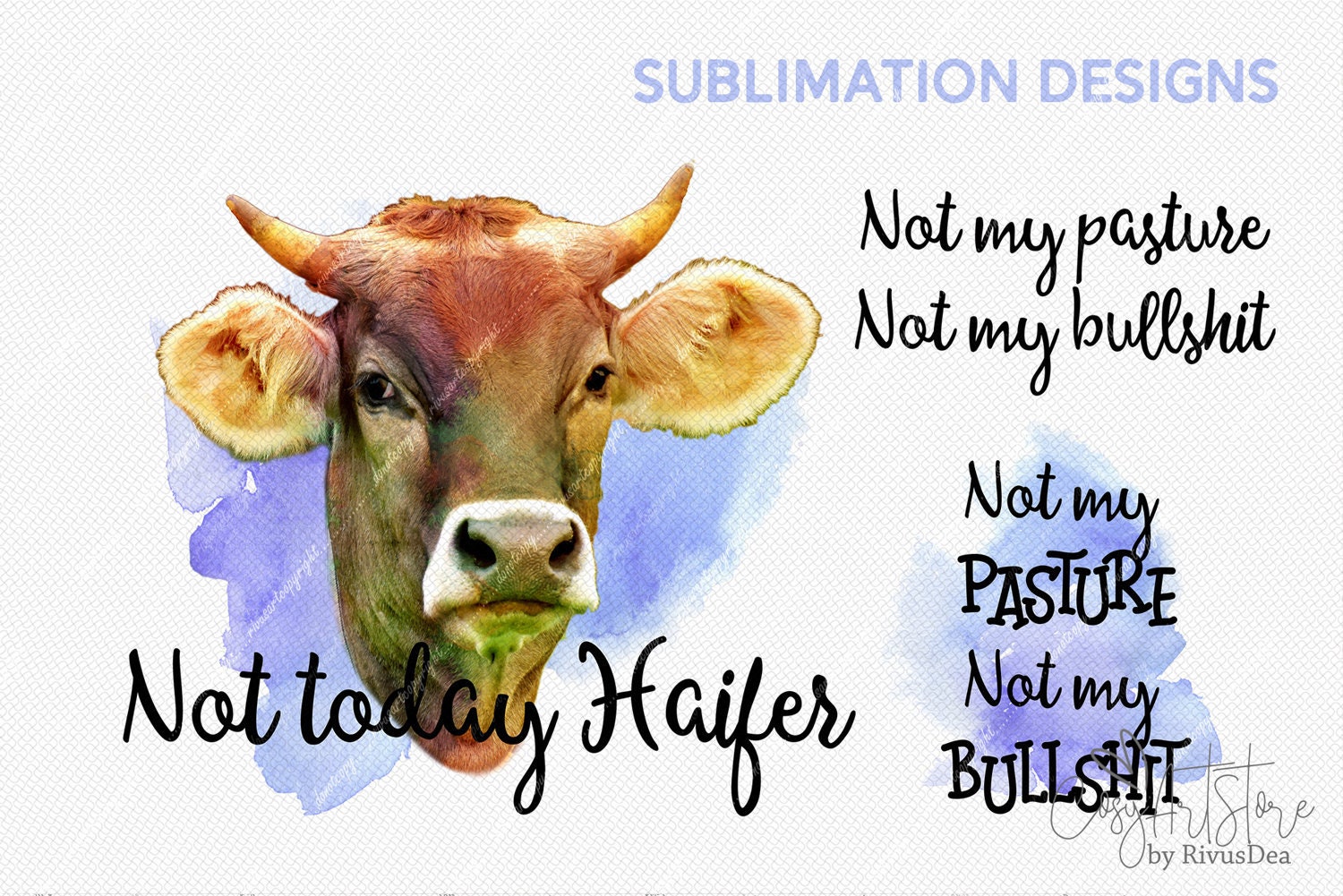 Heifer Not my pasture not my bullshit quote sublimation | Etsy