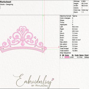 Princess Tiara Embroidery Design: Crown Pattern (digital Download) - Etsy