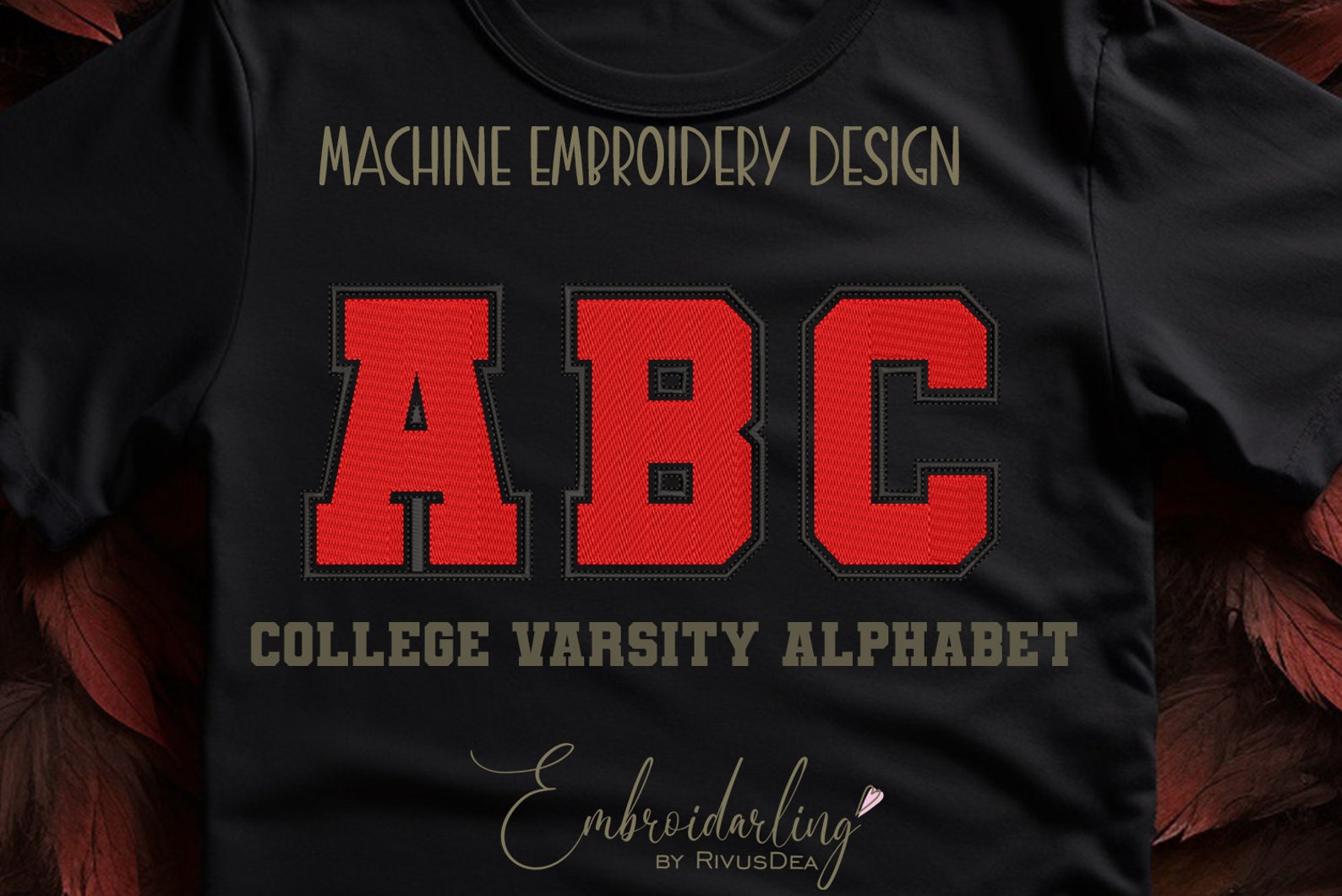 Varsity Letters Machine Embroidery Design: Collegiate Font (digital ...