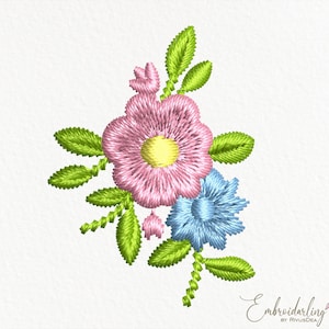 7 Tiny Flowers Bundle Embroidery Design Files - 3 Size Simle Floral ...