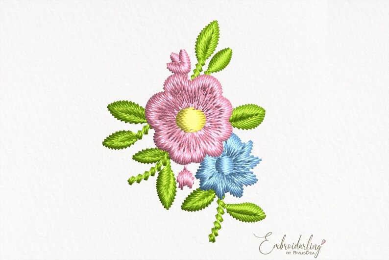 7 Tiny Flowers Bundle Embroidery Design Files - 3 Size Simle Floral ...