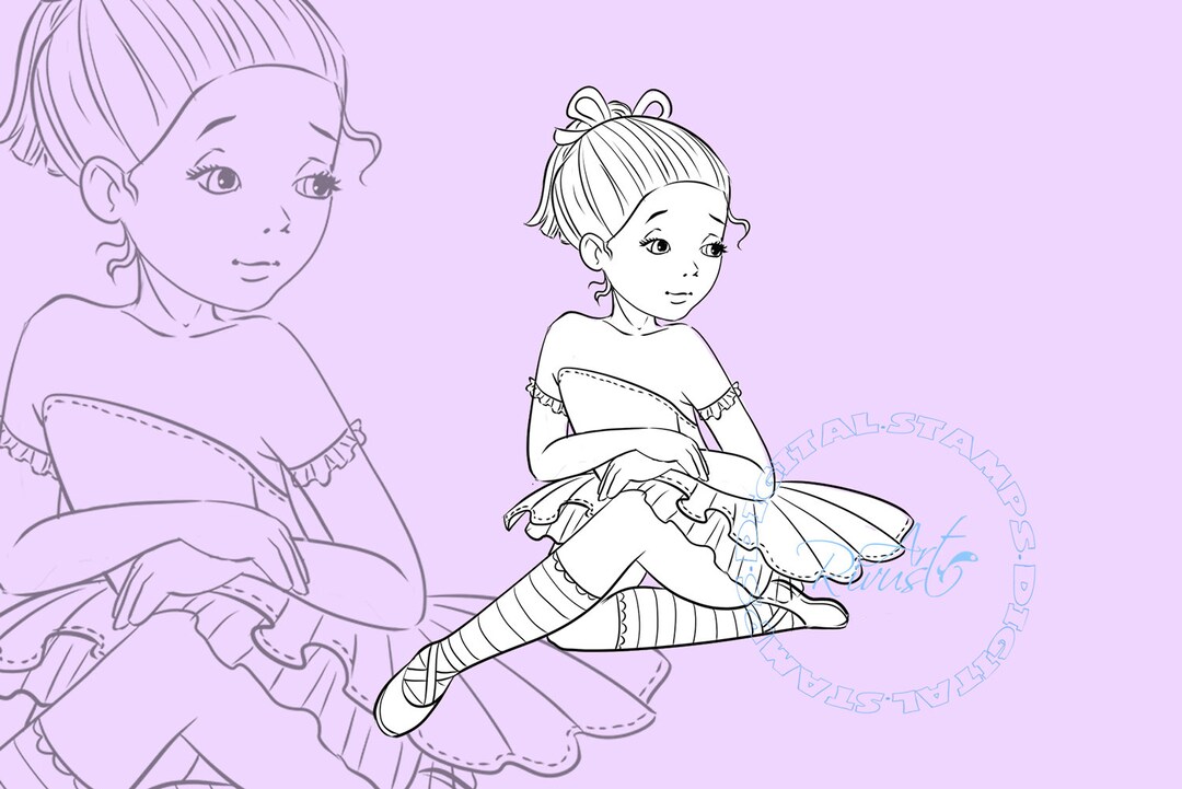 Ballet Digital Stamp. Cute Ballerina Download. Digi Stamp - Etsy