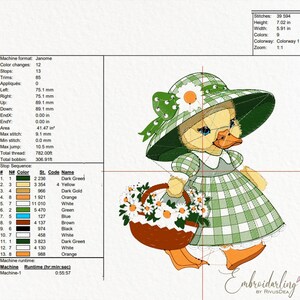 Duck Embroidery Designss File, 8 Sizes. Vintage Style Easter Machine ...