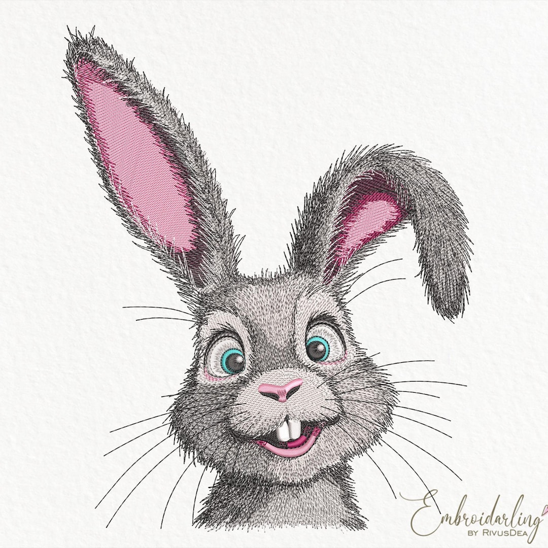 Crazy Funny Easter Bunny Machine Embroidery Design File, Silly Bunny ...