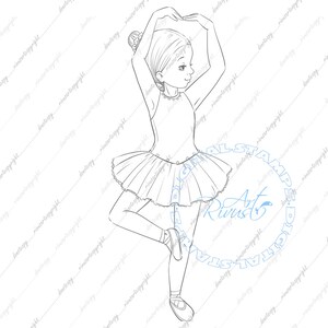 Ballet Digital Stamp. Cute Ballerina Download. Digi Stamp - Etsy