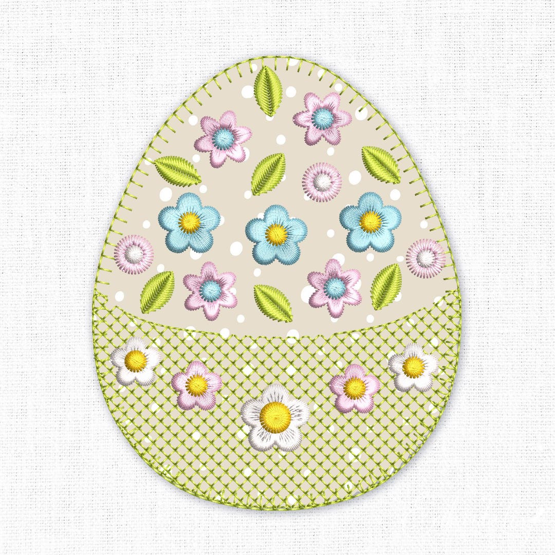 Easter Egg Embroidery Design File, 4 Sizes. Cute Smiling Easter Egg ...