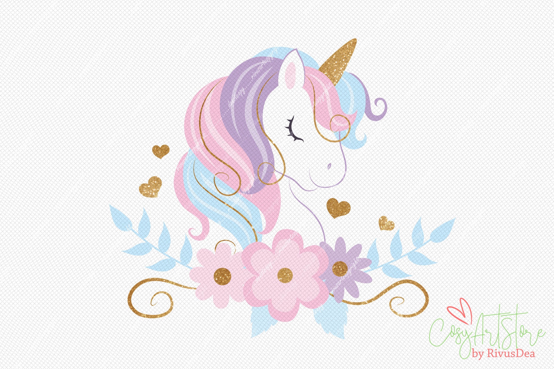 Unicorn Head PNG Design Download. Golden Horn Unicorn PNG. - Etsy