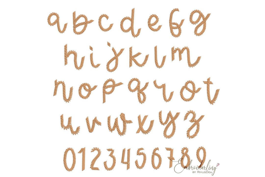 Western Rope Script Font Embroidery Files, 4 Sizes, Boys Name Monogram ...
