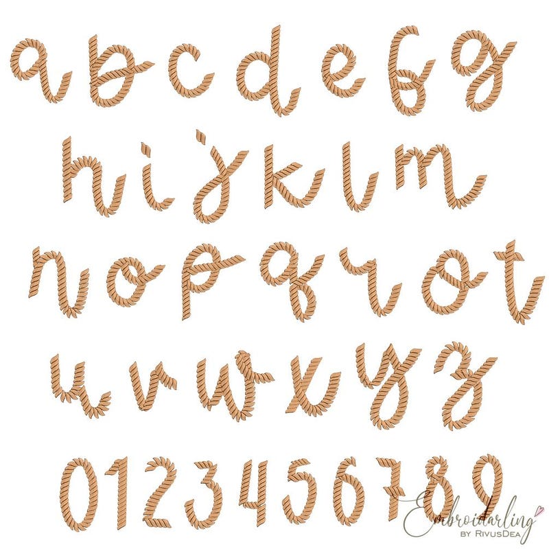 Rope Font Embroidery - Etsy