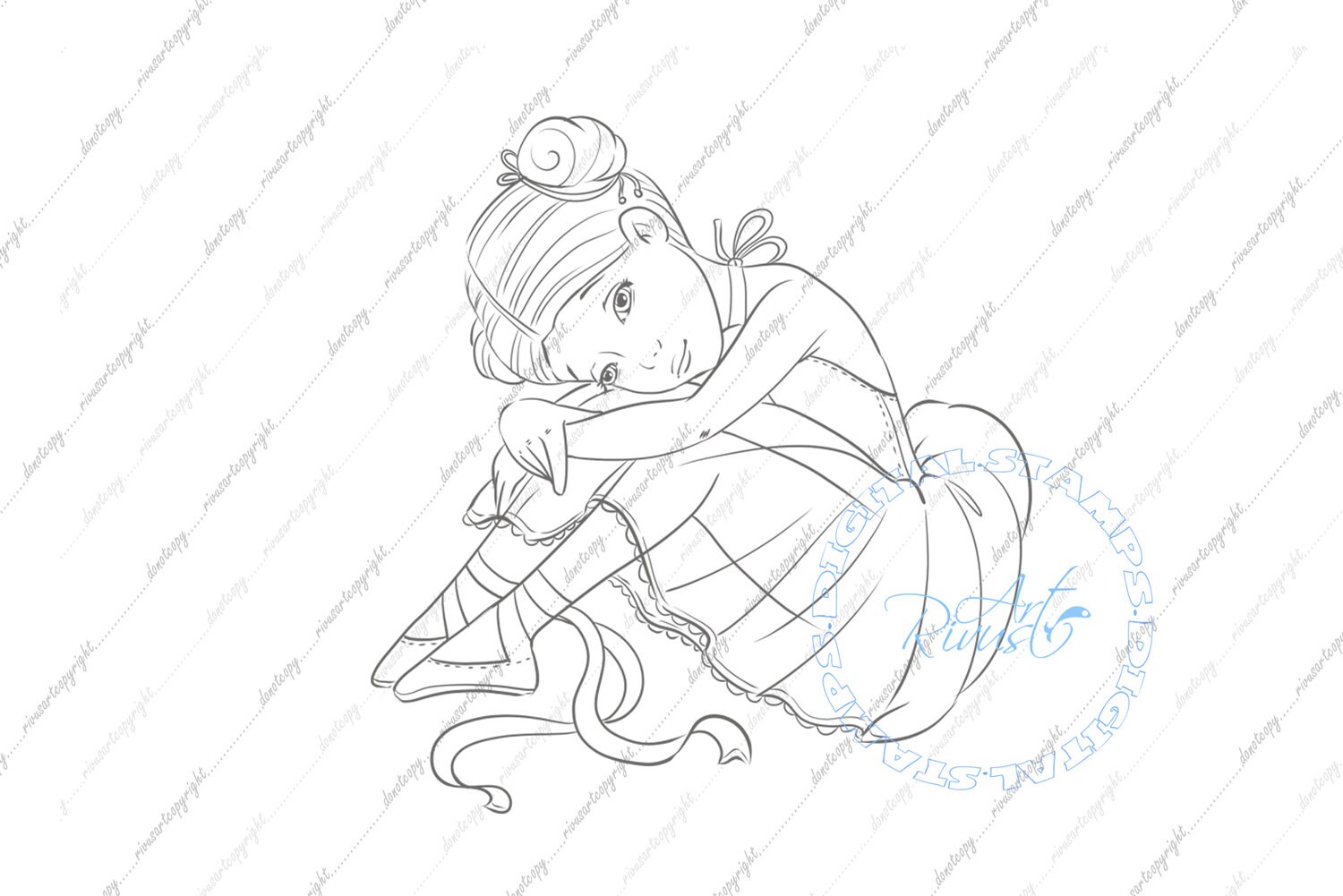 Ballet Digital Stamp. Cute ballerina Download. Digi stamp | Etsy