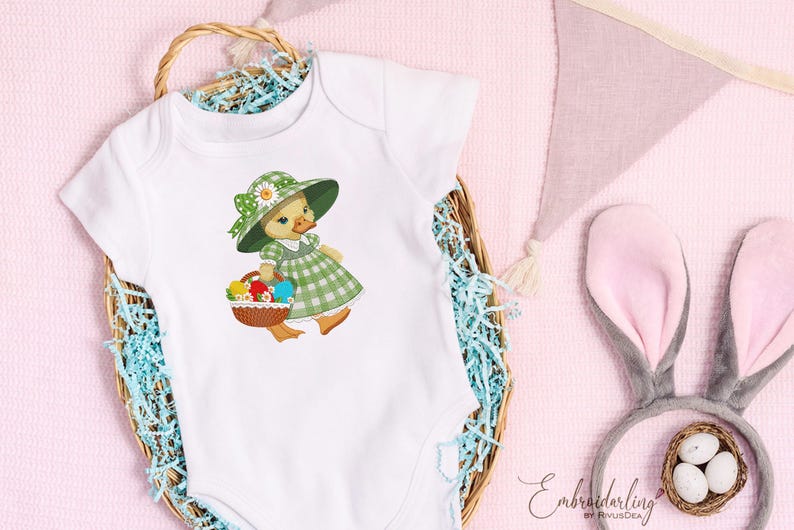 Funny Duck Embroidery Design: Vintage Easter Eggs Pattern (PDF) - Etsy