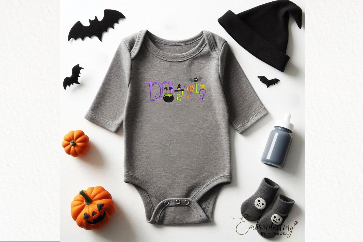 Cute Halloween Font Machine Embroidery File, Halloween Monogram Pattern ...
