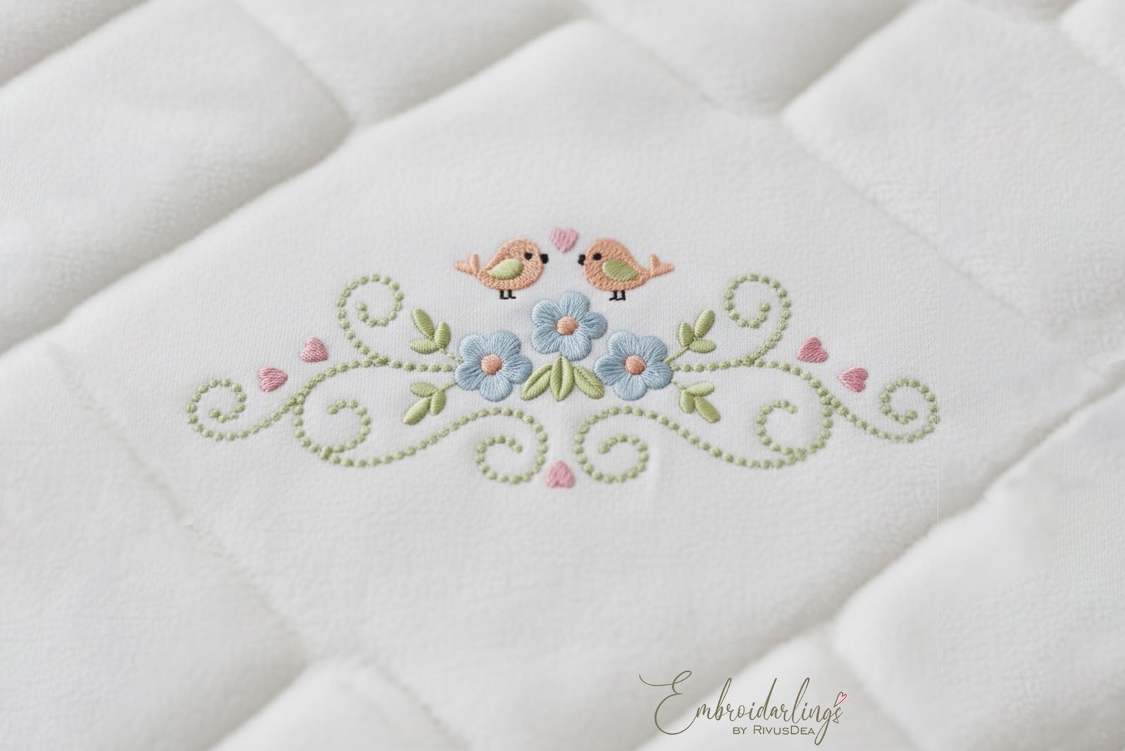 Baby Floral Motif Embroidery Designs File 7 Sizes | Flower Border ...