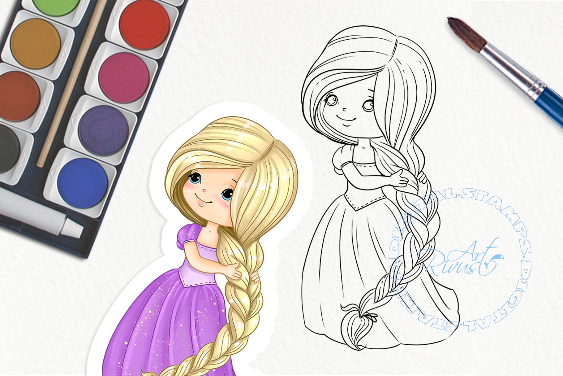 Princess Coloring Pages Baby Rapunzel