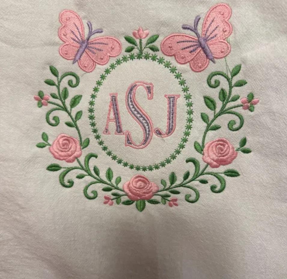 Baby Girl Monogram Frame Embroidery Designs File 7 Sizes | Floral ...