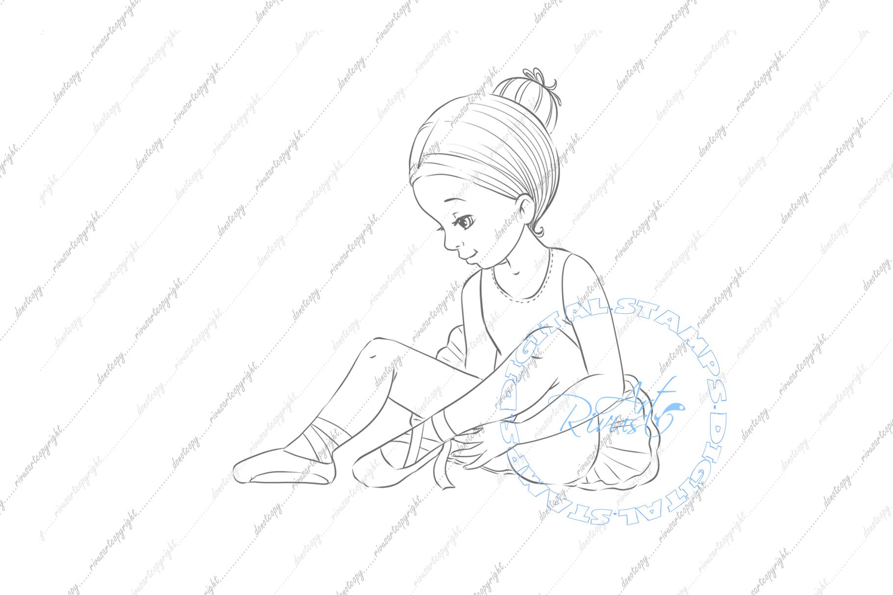Ballet Digital Stamp. Cute Ballerina Download. Digi Stamp - Etsy Australia