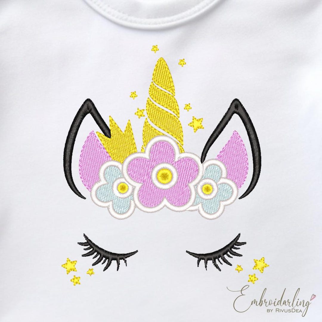Unicorn Face Embroidery Design File, Machine Embroidery Patterns for ...