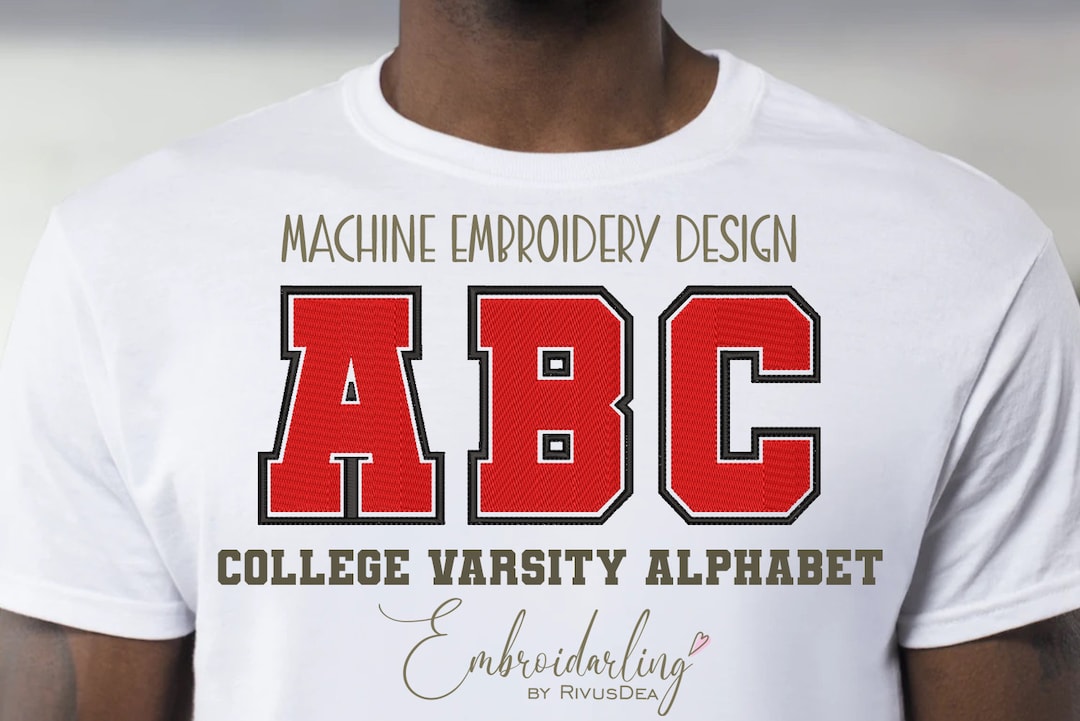Varsity Collegiate Font Machine Embroidery Design. Athletics Sport ...