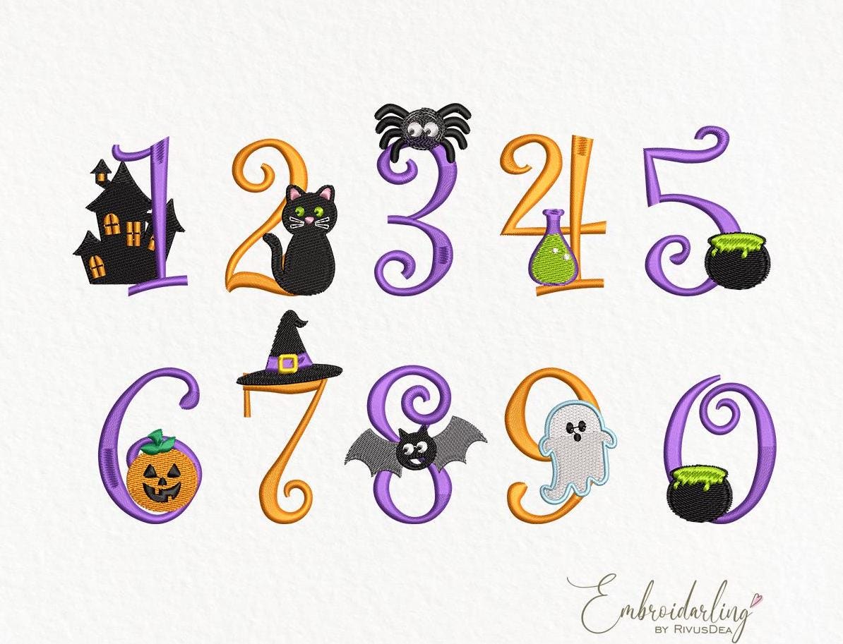 Cute Halloween Font Machine Embroidery File, Halloween Monogram Pattern ...