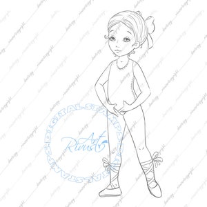 Ballet Digital Stamp. Cute Ballerina Download. Digi Stamp | Etsy
