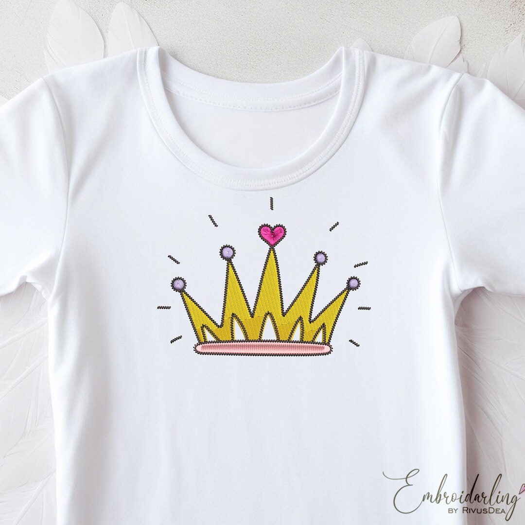 Crown Embroidery Design File. Princess Tiara Machine Embroidery Pattern ...