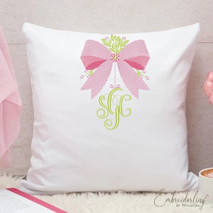 Bow Monogram Frame Embroidery Designs: Vintage Style (5 Sizes) (machine ...